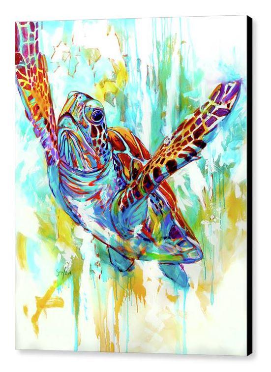 "Freedom" Expressionist Sea Turtle Art