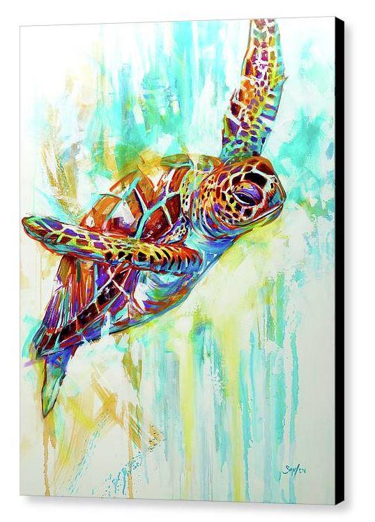 "Ascension" Expressionist Sea Turtle Art