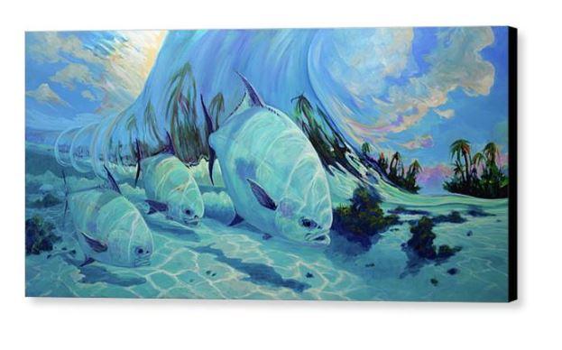 "Under The Waves" Permit Fish Landscape Art