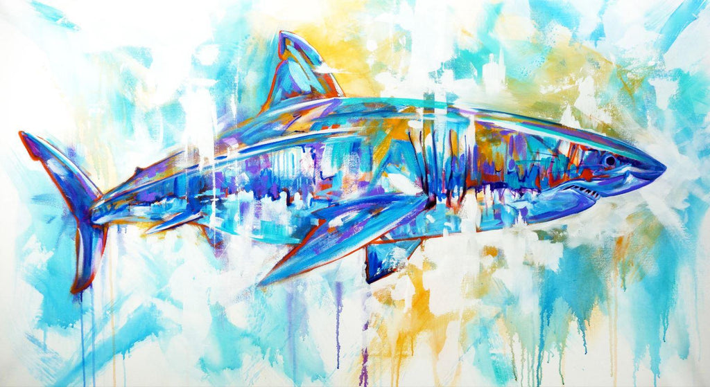 "Battle Hardened" Great White Shark Art