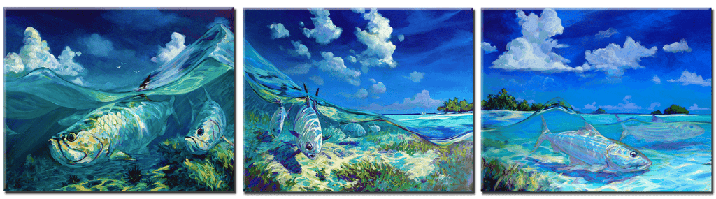 "A Place I'd Rather Be" Set of Tarpon, Permit and Bonefish Tiles