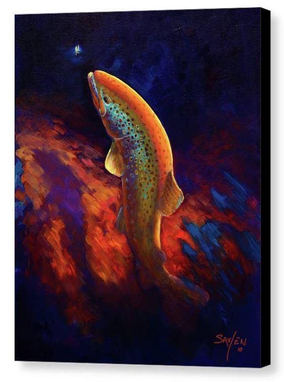 "Rising Brown Trout" Art