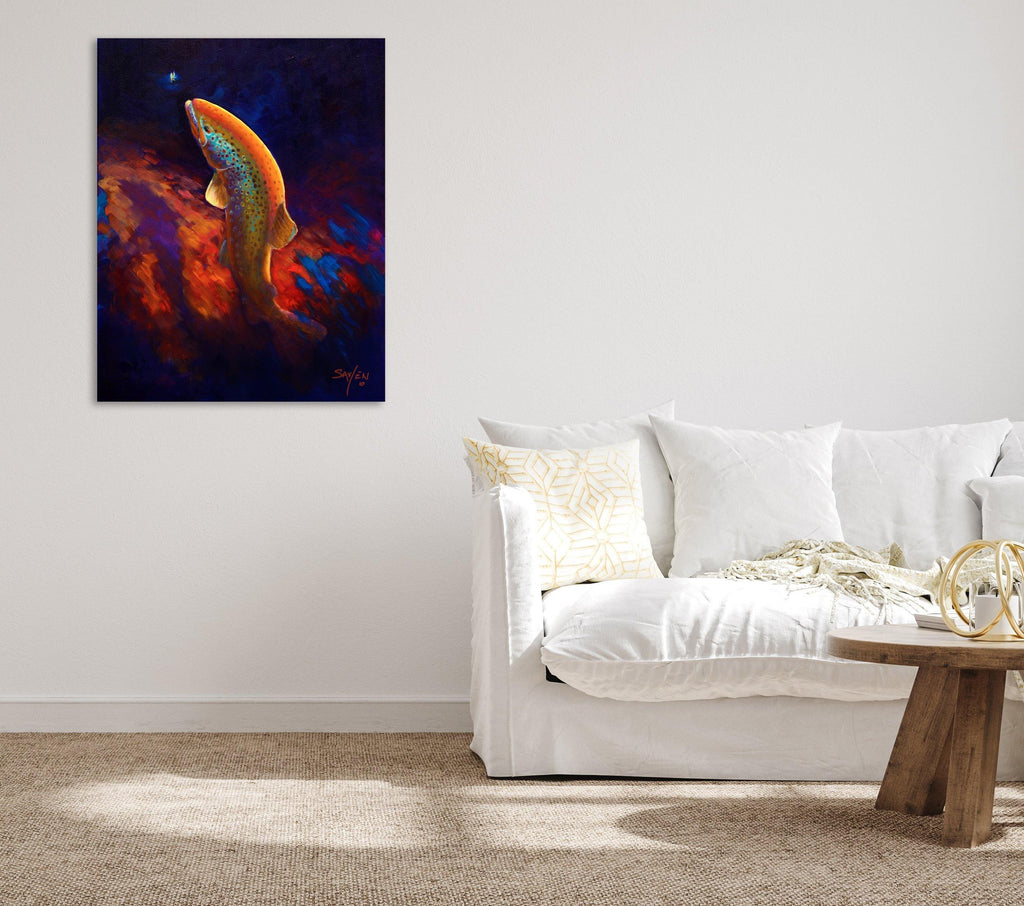 "Rising Brown Trout" Art