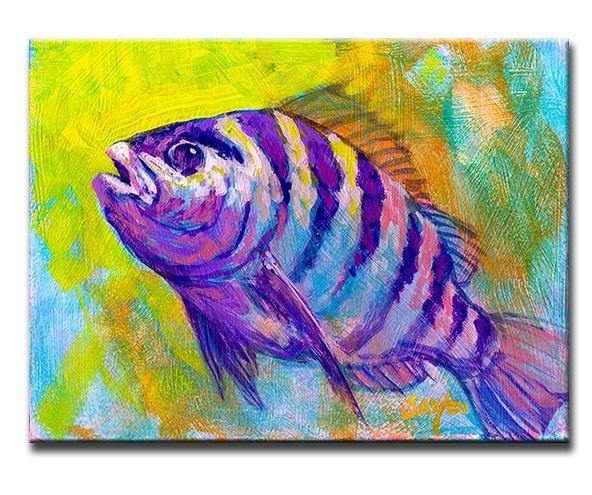 "Sheepshead Study" Fine Art Tile