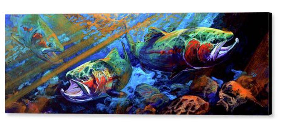 "Sun and Steel"12" x 36" Limited Original Steelhead Art