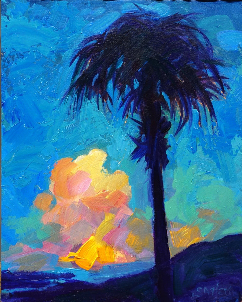 "Island Sunset" Daily Painting 10" x 8" Original Seascape